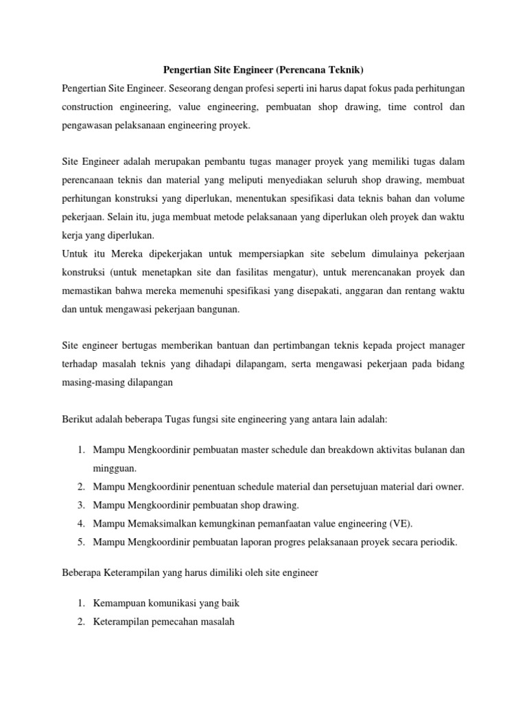 Tugas Engineering Project | PDF