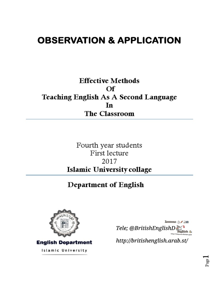 Effect Methods of Teaching English | PDF | Language Education | Teachers