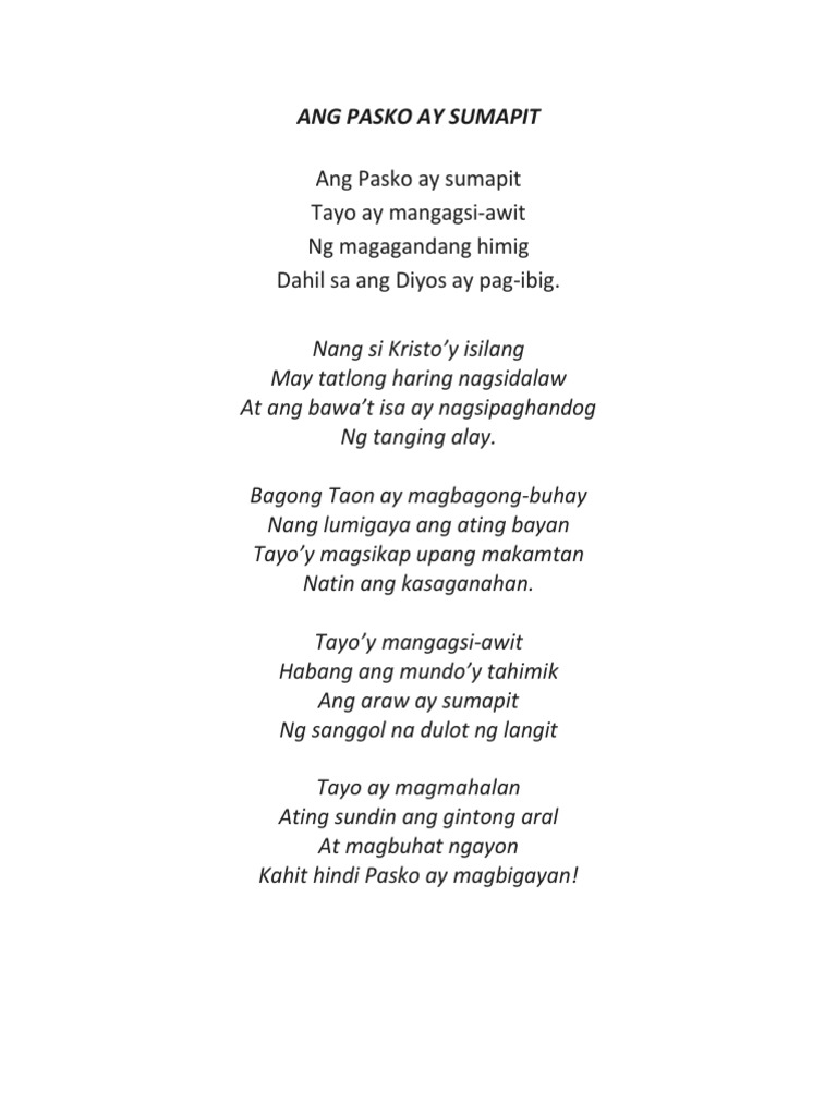 Ang Pasko Ay Sumapit | PDF