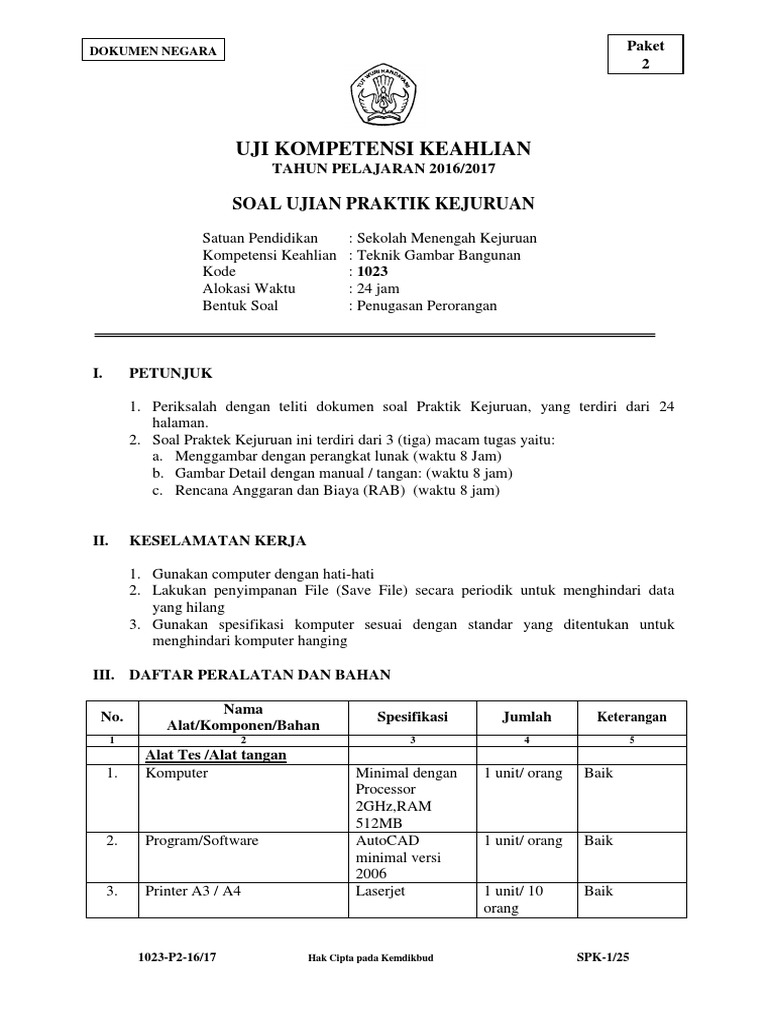 1023-P2-SPK-Teknik Gambar Bangunan | PDF