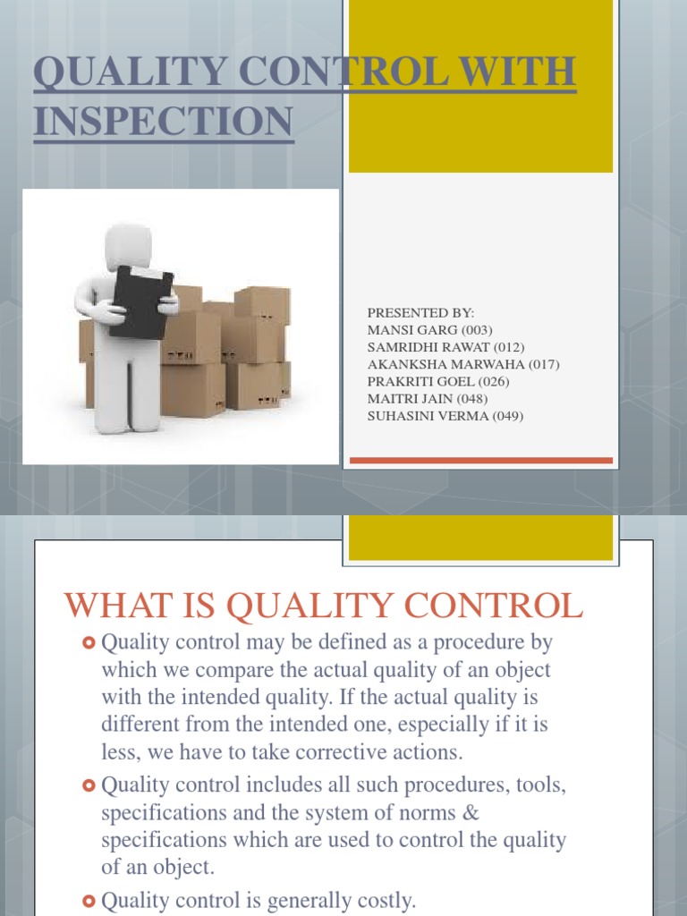 Quality Control Final | PDF | Quality (Business) | Sampling (Statistics)