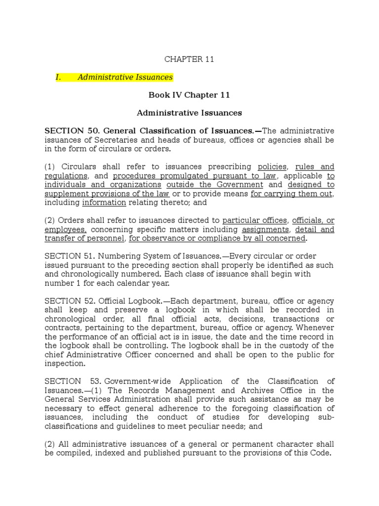 I. Administrative Issuances | PDF | Government Agencies | Regulatory ...