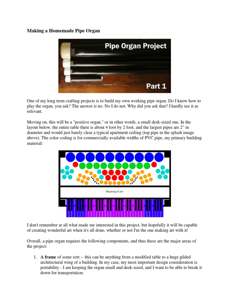 Making A Homemade Pipe Organ | PDF | Pipe (Fluid Conveyance) | Musical ...