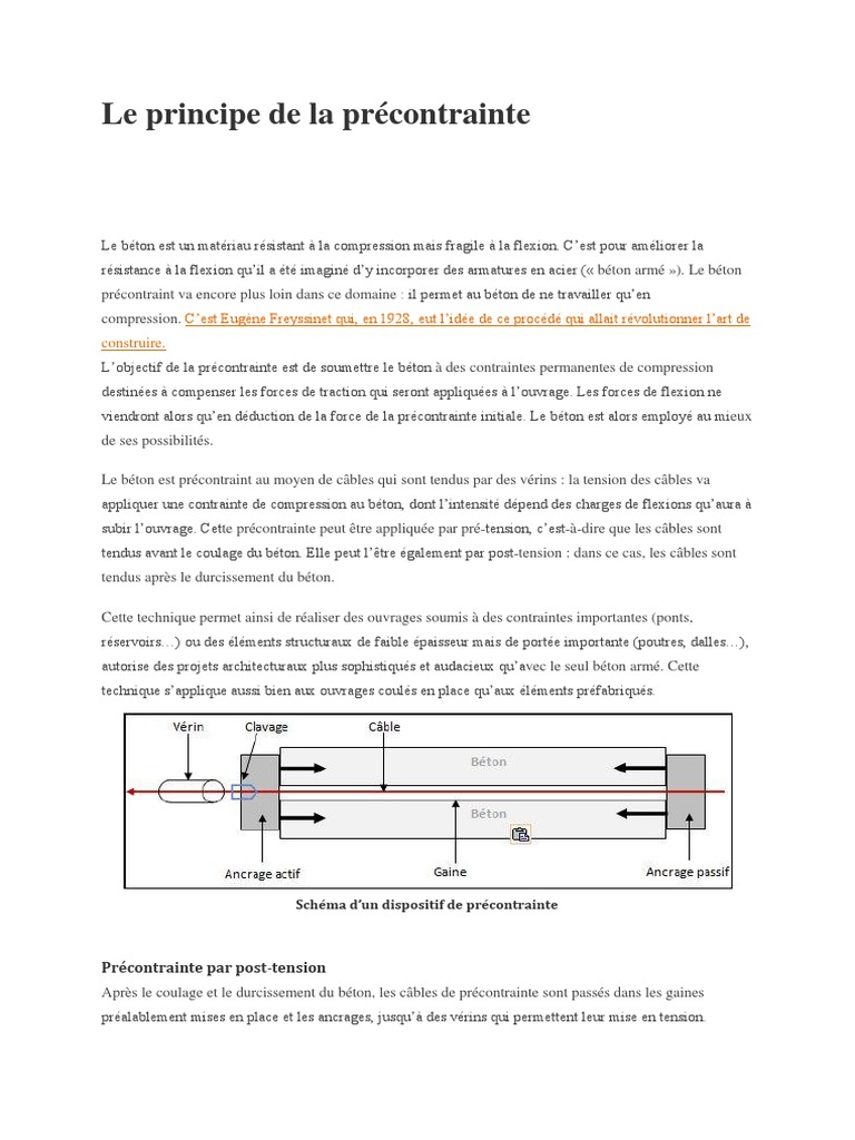 Le Principe de La Précontrainte | PDF | Béton armé | Résistance des ...