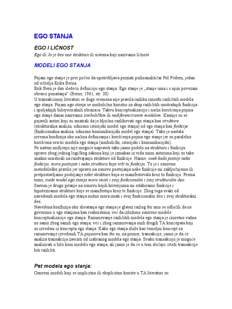 5 Ego Stanja | PDF