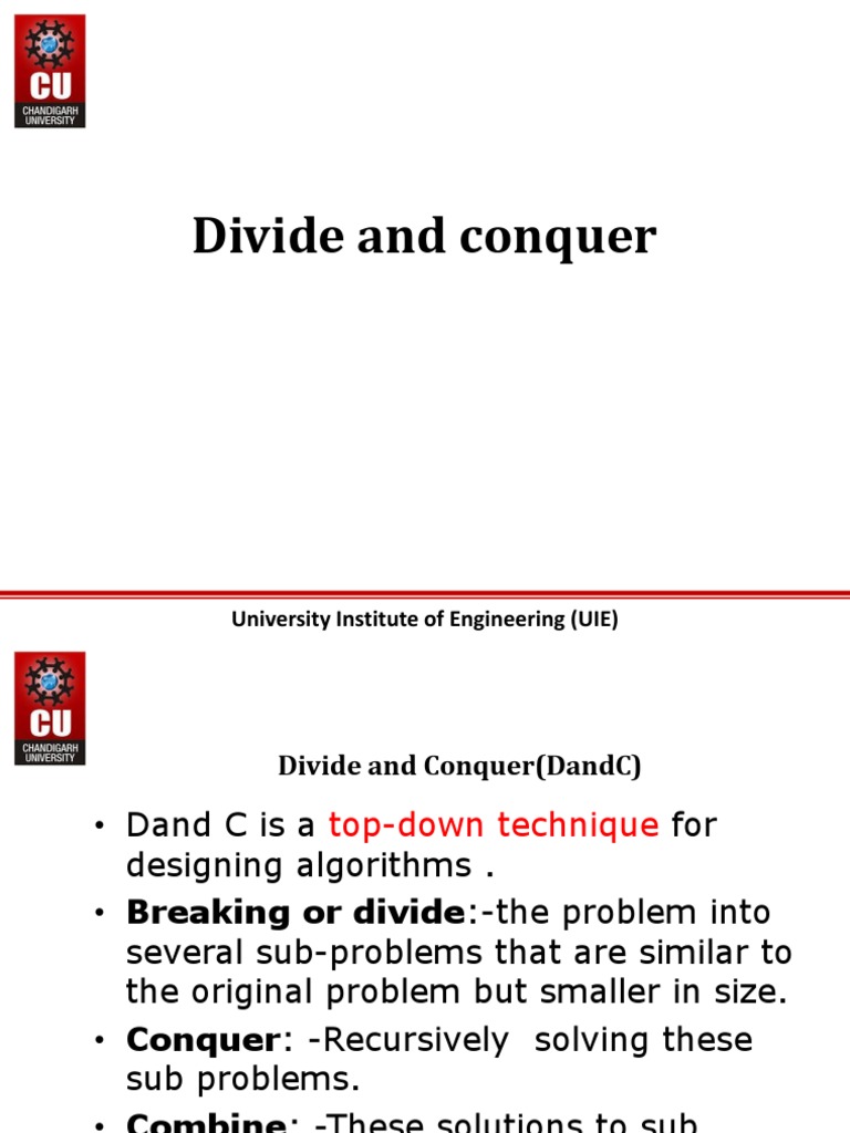4.divide and Conquer | PDF | Computer Programming | Mathematics Of ...