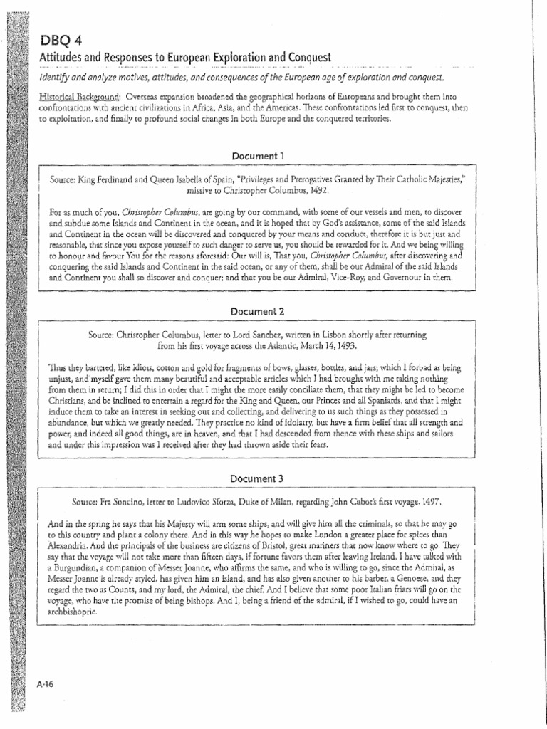 Age of Exploration DBQ