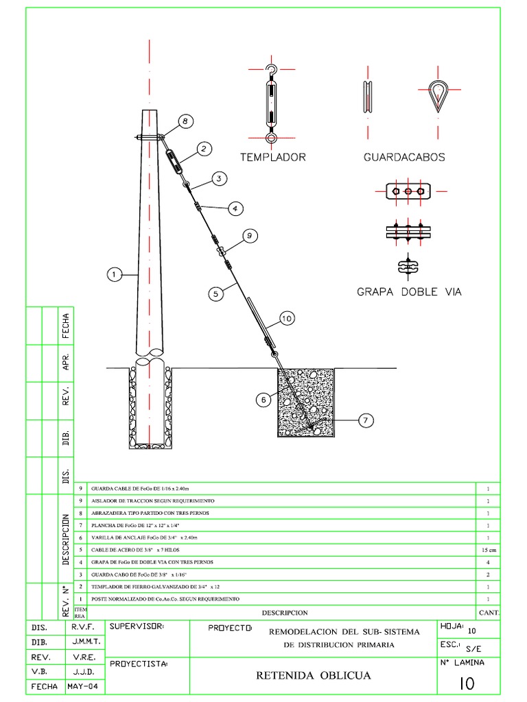 Detalle Retenida Oblicua MT | PDF