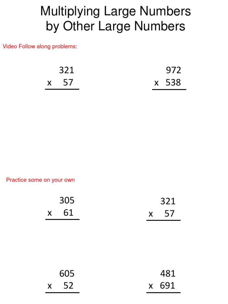 Multiplying Multidigit Numbers | PDF | Multiplication | Arithmetic
