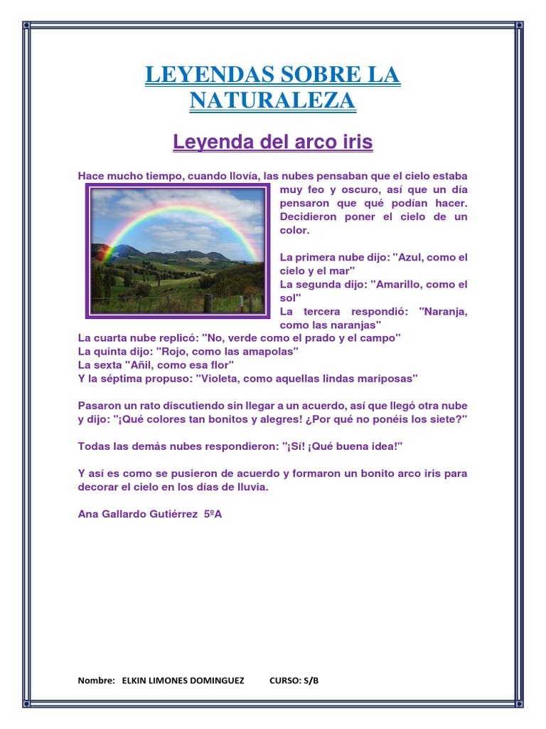 Leyendas Sobre La Naturaleza | Cielo | Arco iris
