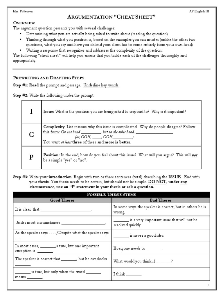 Argumentation Cheat Sheet PDF | PDF | Argument | Philosophical Theories