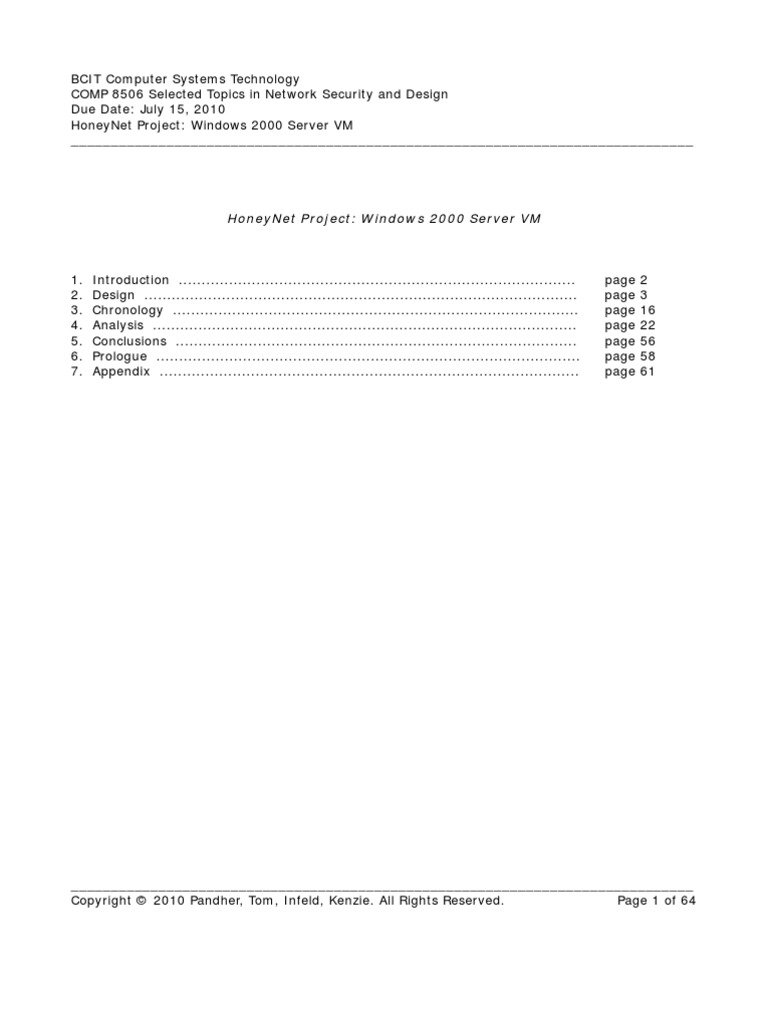 BCIT COMP 8506 Final Project Report by Wesley Kenzie July 2010 | PDF ...
