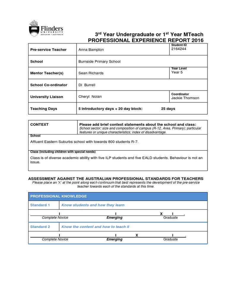 Anna 27s Report 2 1 | Download Free PDF | Mentorship | Teachers