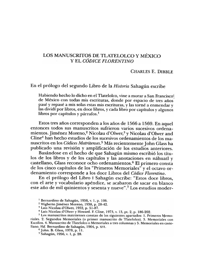 Los Manuscritos de Tlatelolco y México y El Códice Florentino | PDF ...