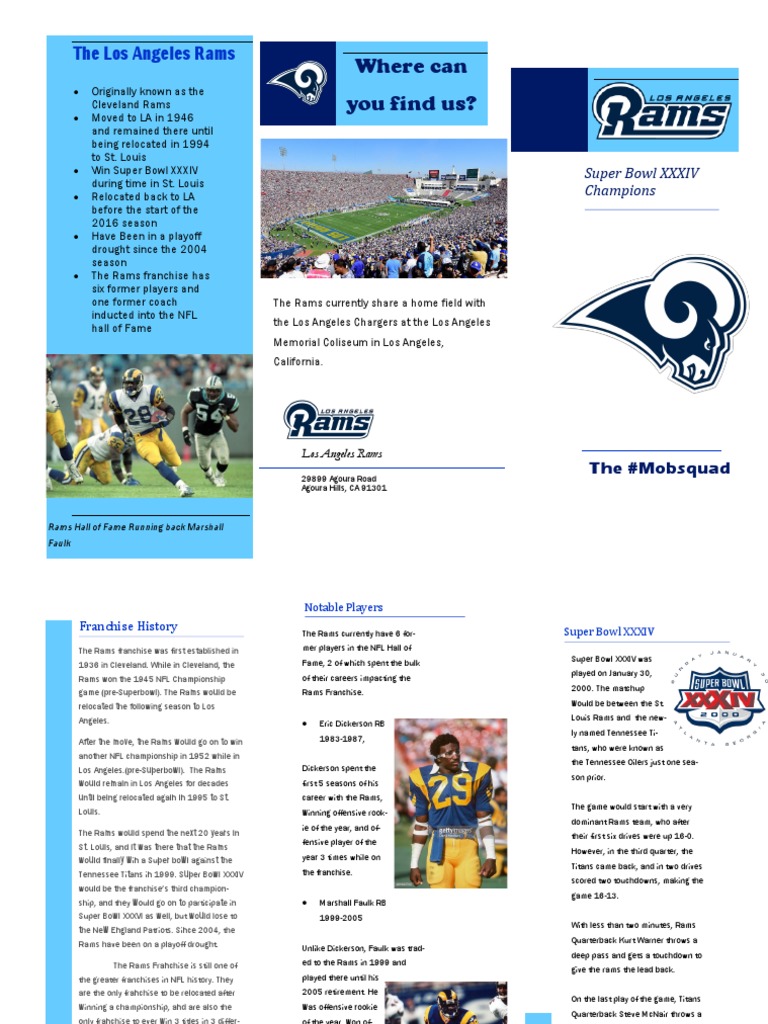 Rams Brochure | PDF | Los Angeles Rams | National Football League Games