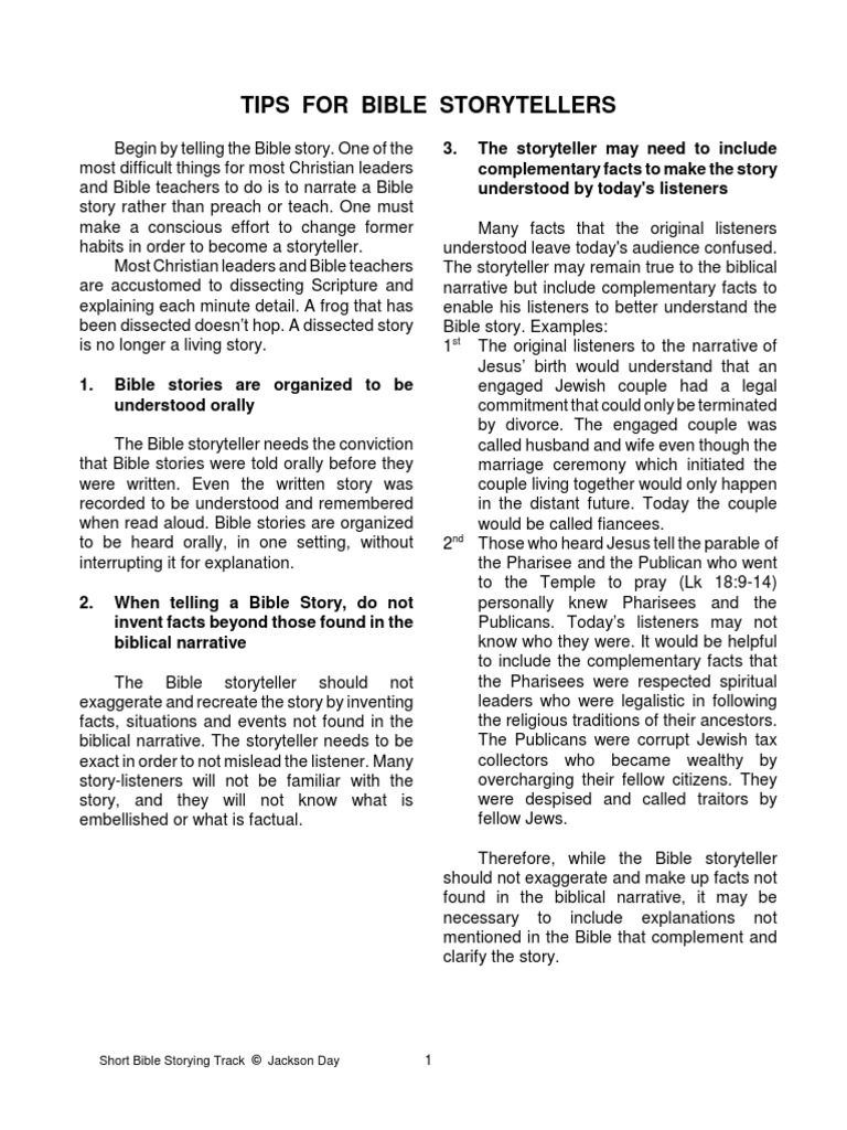 Tips For Telling A Bible Story | PDF | Storytelling | Emotions