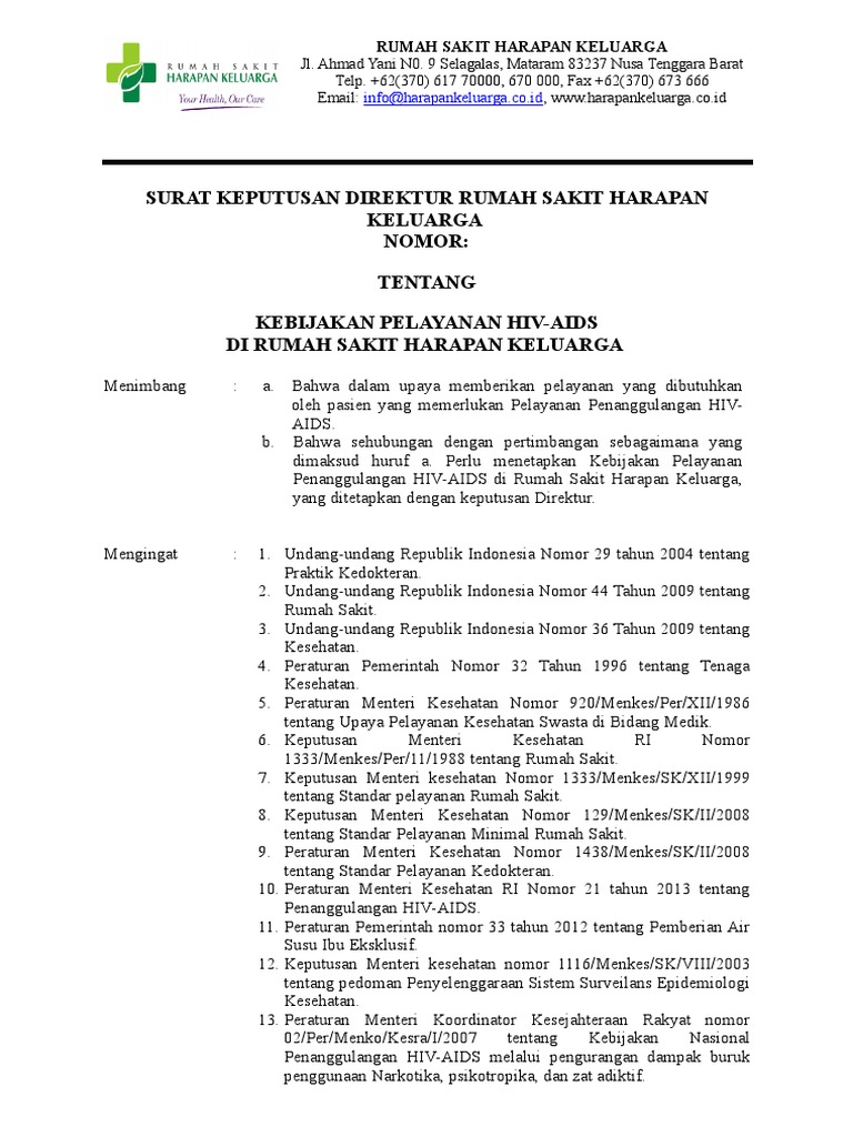 SK Pelayanan Hiv Aids | PDF | Pengembangan Diri