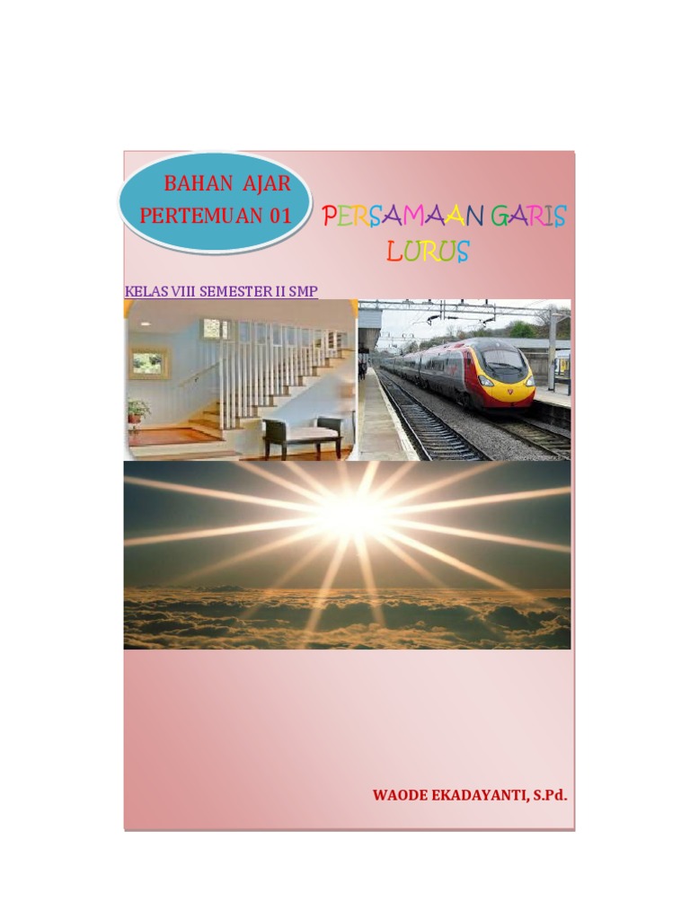 Bahan Ajar Persamaan Garis Lurus 01 | PDF