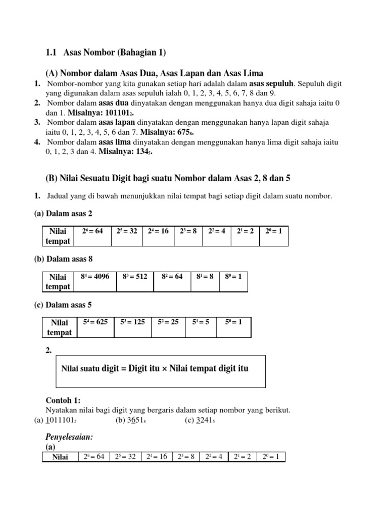 Matematik Tingkatan KSSM: BAB Asas Nombor PDF, 53% OFF