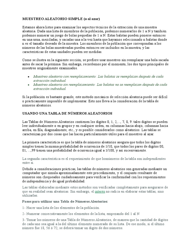 Tabla de Numeros Aleatorios | PDF | Aleatoriedad | Muestreo (Estadísticas)