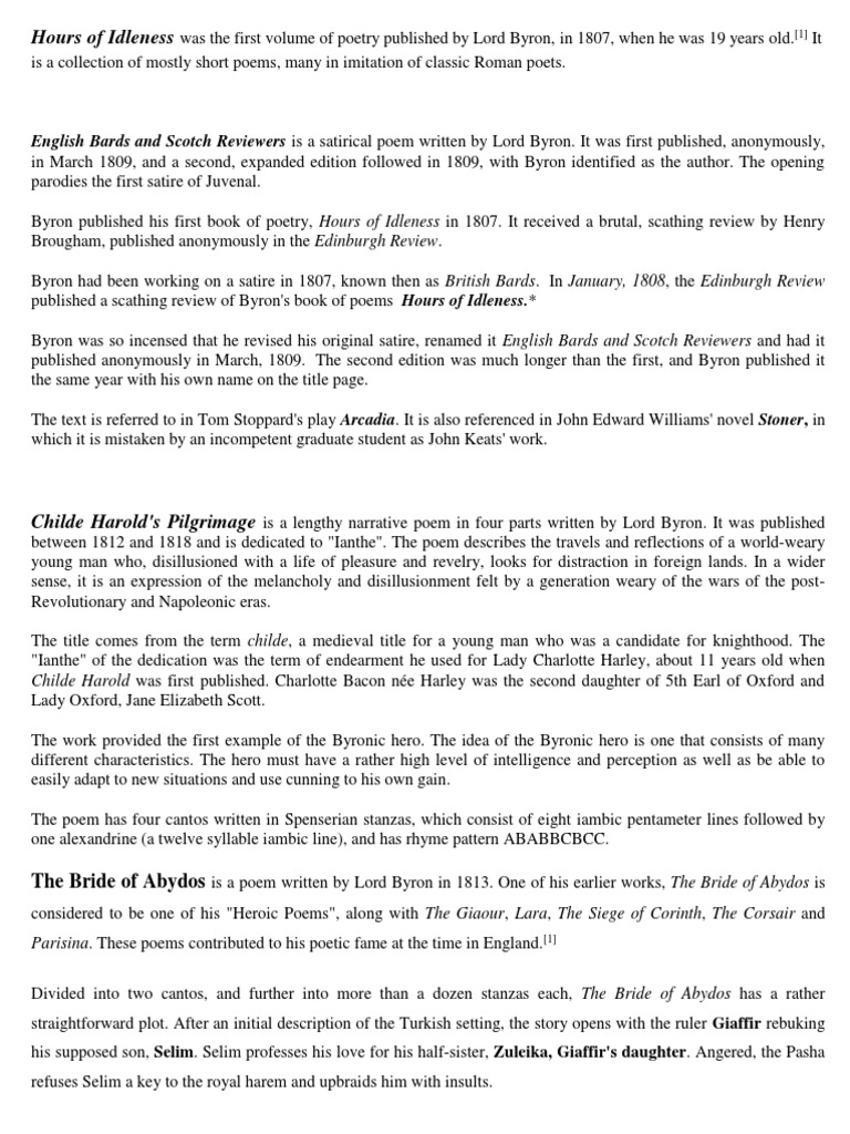 Lord Byron | PDF | Poetry