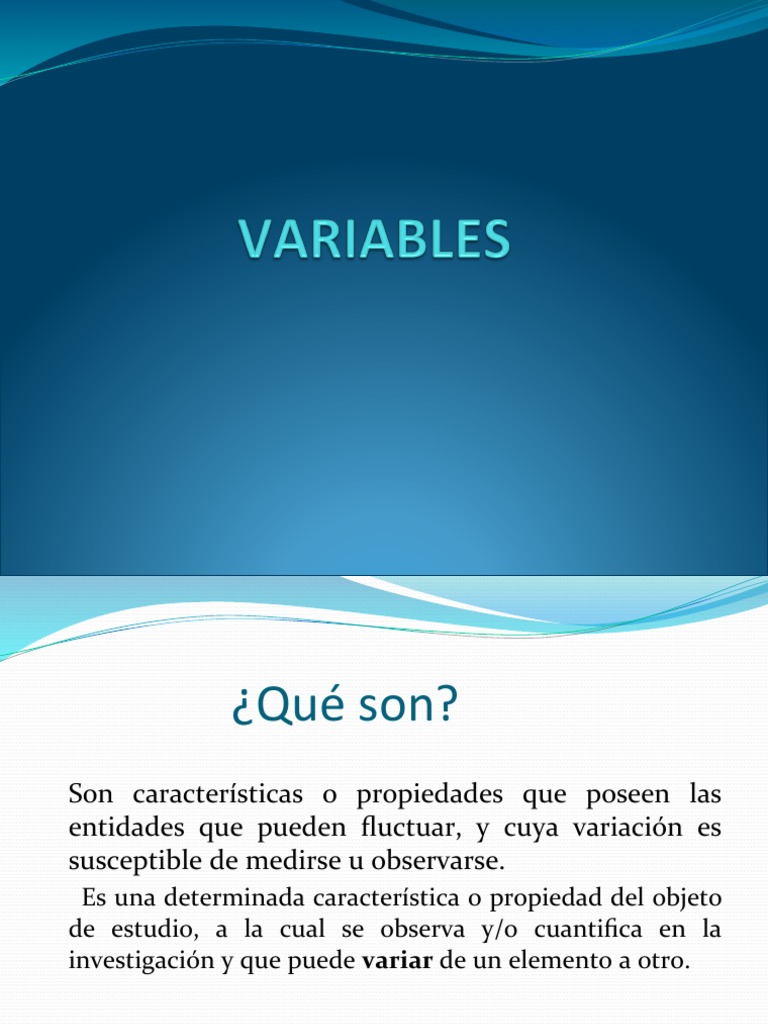 Variables. Concepto y clasificación.pdf | Medición | Comportamiento