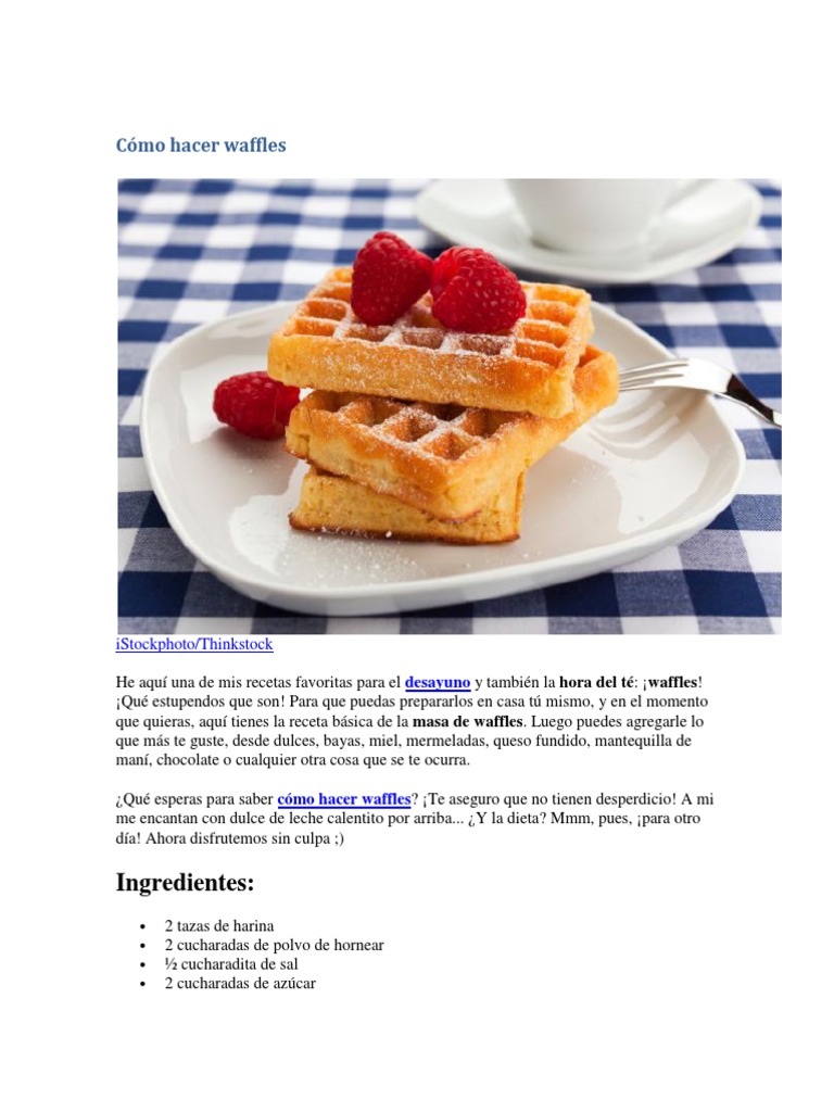Cómo Hacer Waffles | PDF