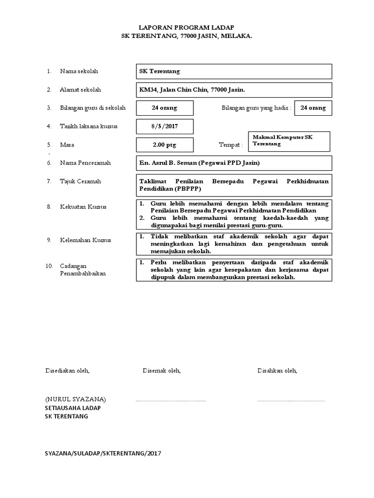 Laporan Ladap (PBPPP) | PDF