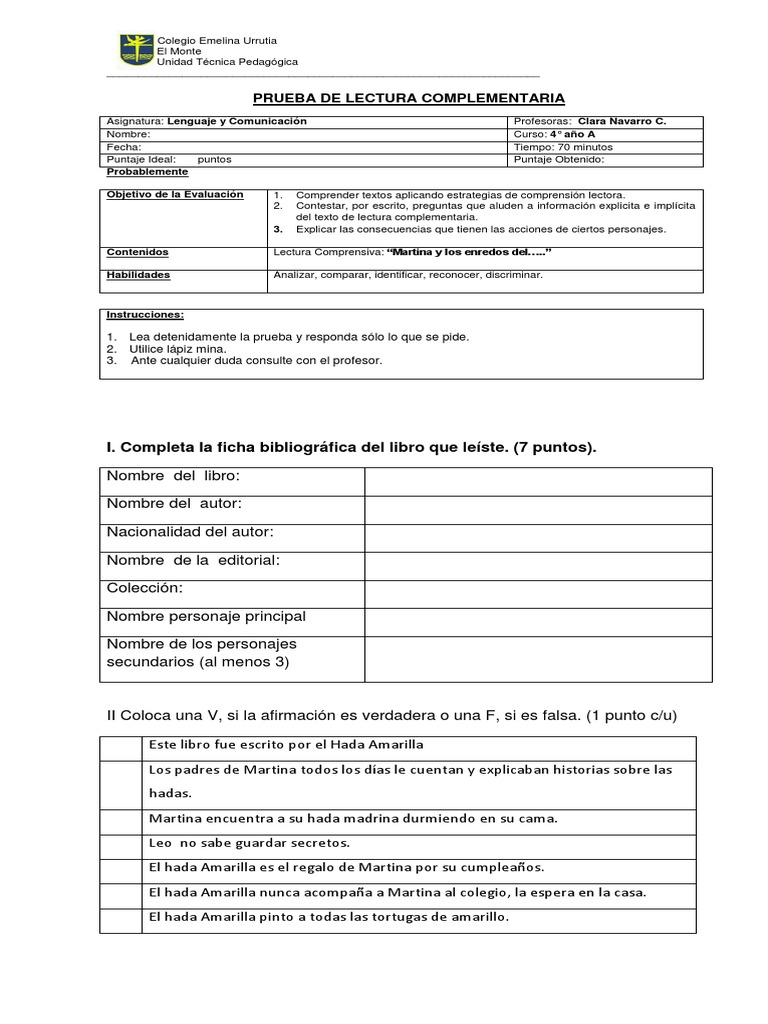 Martina y Los Enredos Del Hada Amarilla | PDF | Lectura (proceso ...