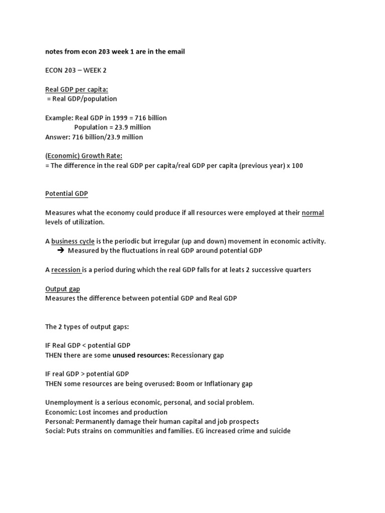 Notes From Econ 203 Week 1 2 Pdf