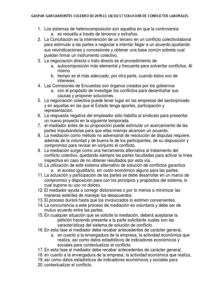 Los Sistemas de Heterocomposición Son Aquellos en Que La Controversia ...