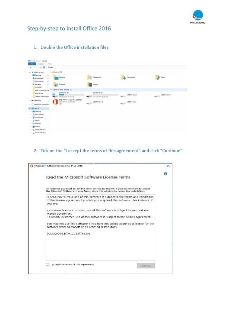Office 2016 Installation Steps | PDF