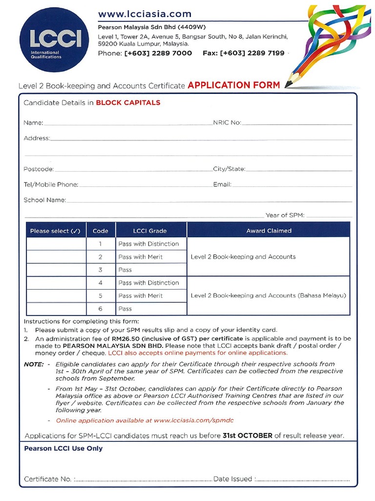 Eve Boo Kee I An C T C R Fi: Application Form | PDF | Money Order | Banking