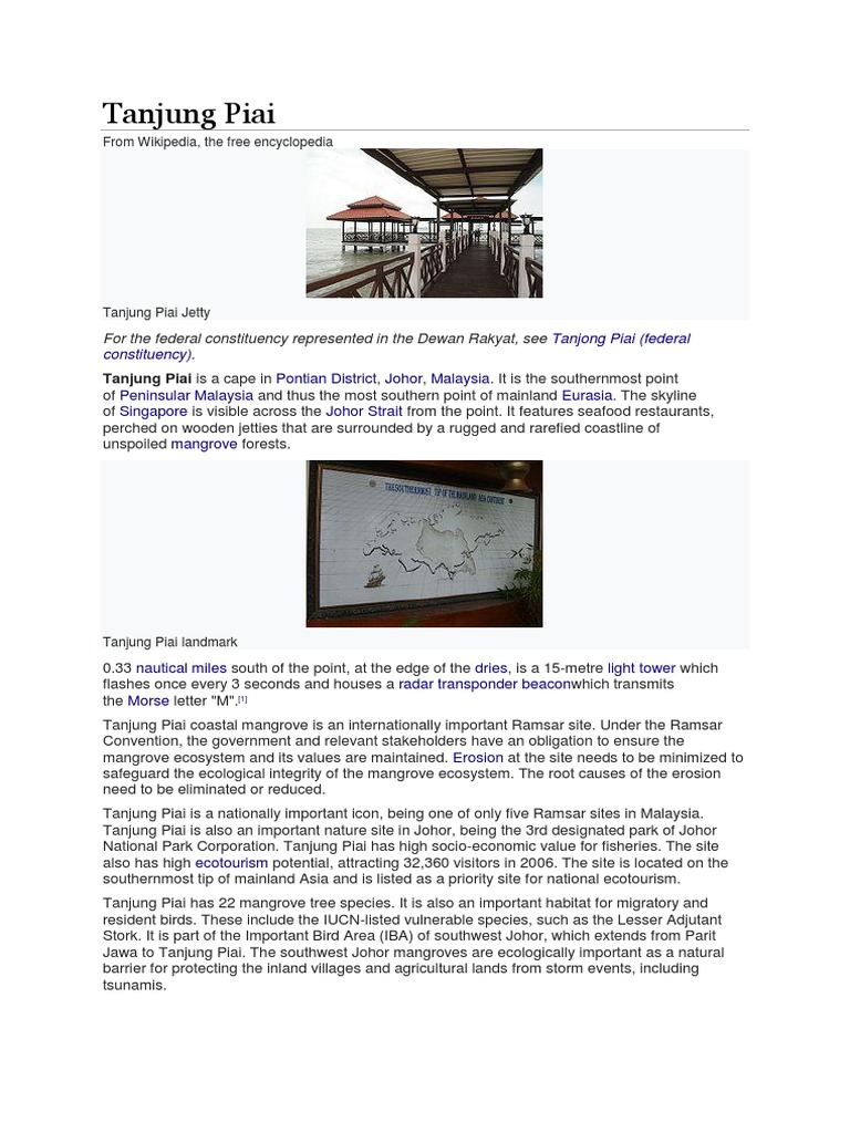 Tanjung Piai: Southernmost Point of Malaysia | PDF
