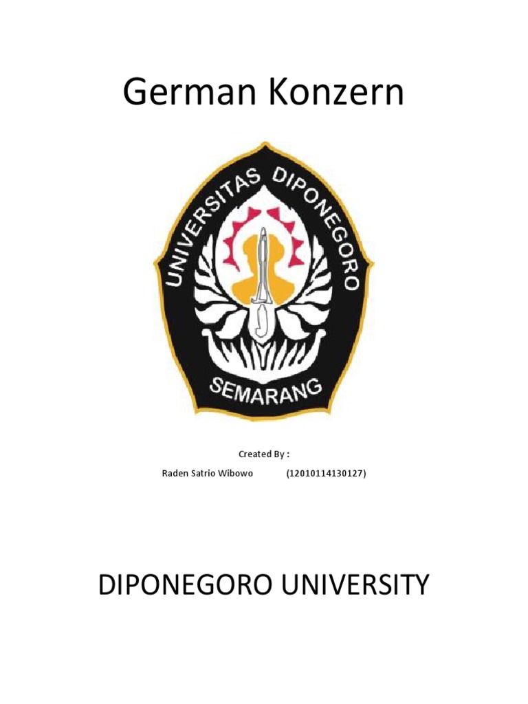 German Konzern: Diponegoro University | PDF | Companies | Business