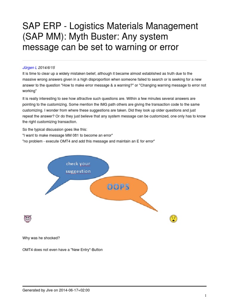Myth Buster Any System Message Can Be Set To Warning or Error PDF | PDF ...