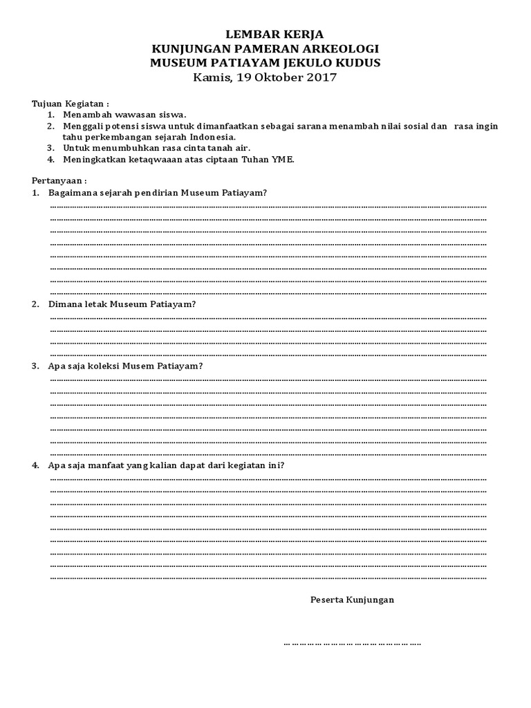 Lembar Kerja Kunjungan Situs | PDF