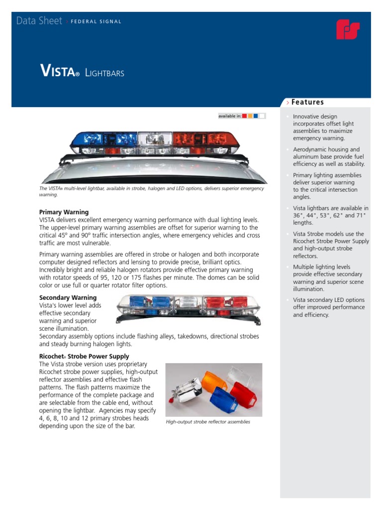 M1060 Vista Lightbar PDF | PDF | Light Emitting Diode | Lighting