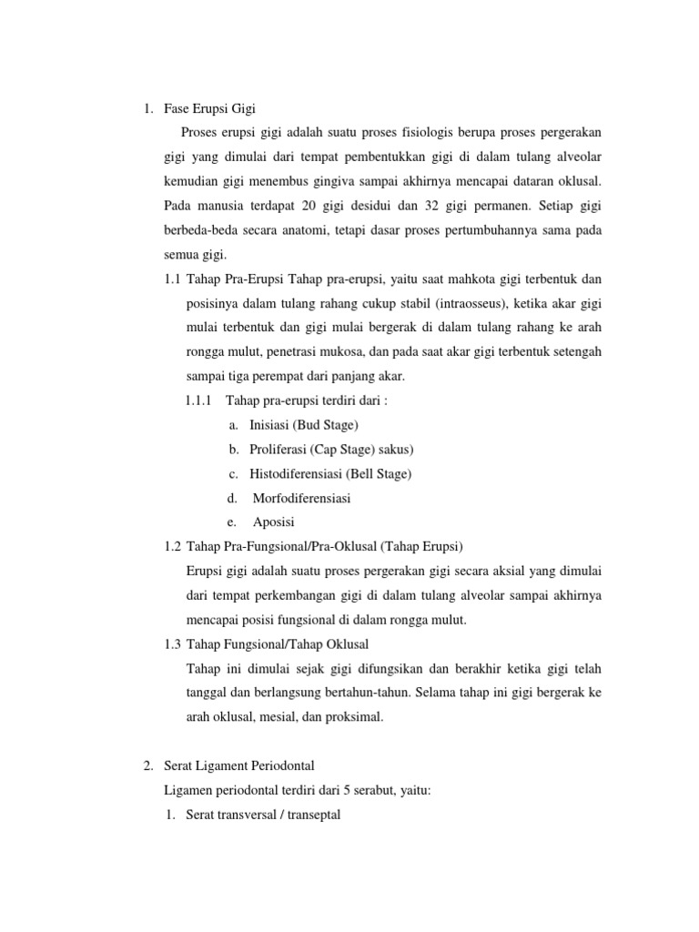 Fase Erupsi Gigi | PDF