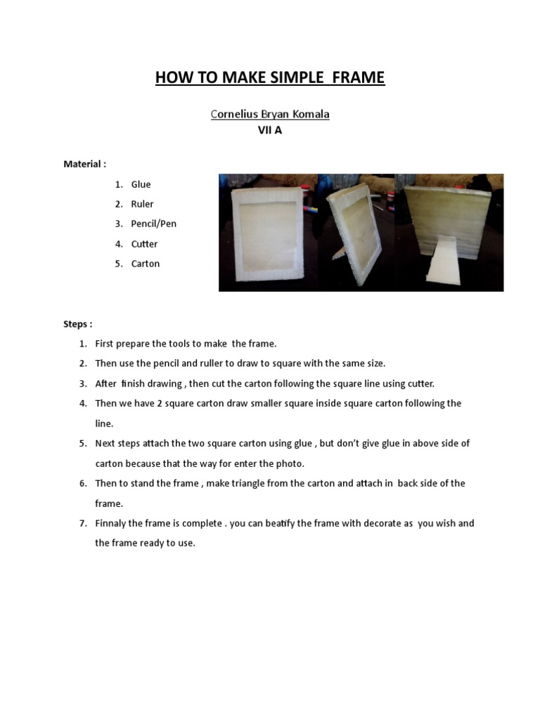 How To Make Simple Frame Pdf