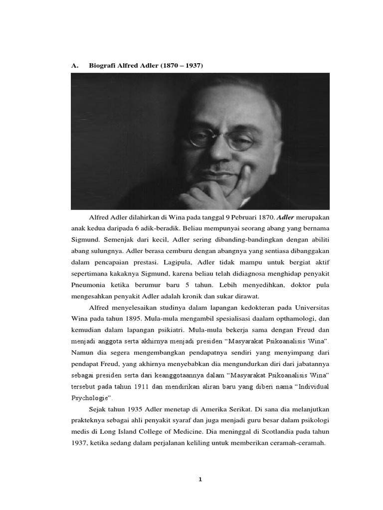 Biografi dan Teori Alfred Adler | PDF