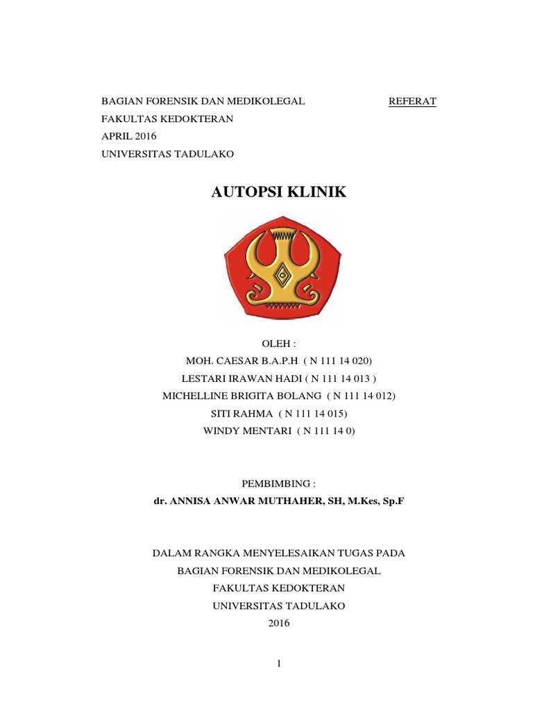 Referat Autopsi Klinik | PDF