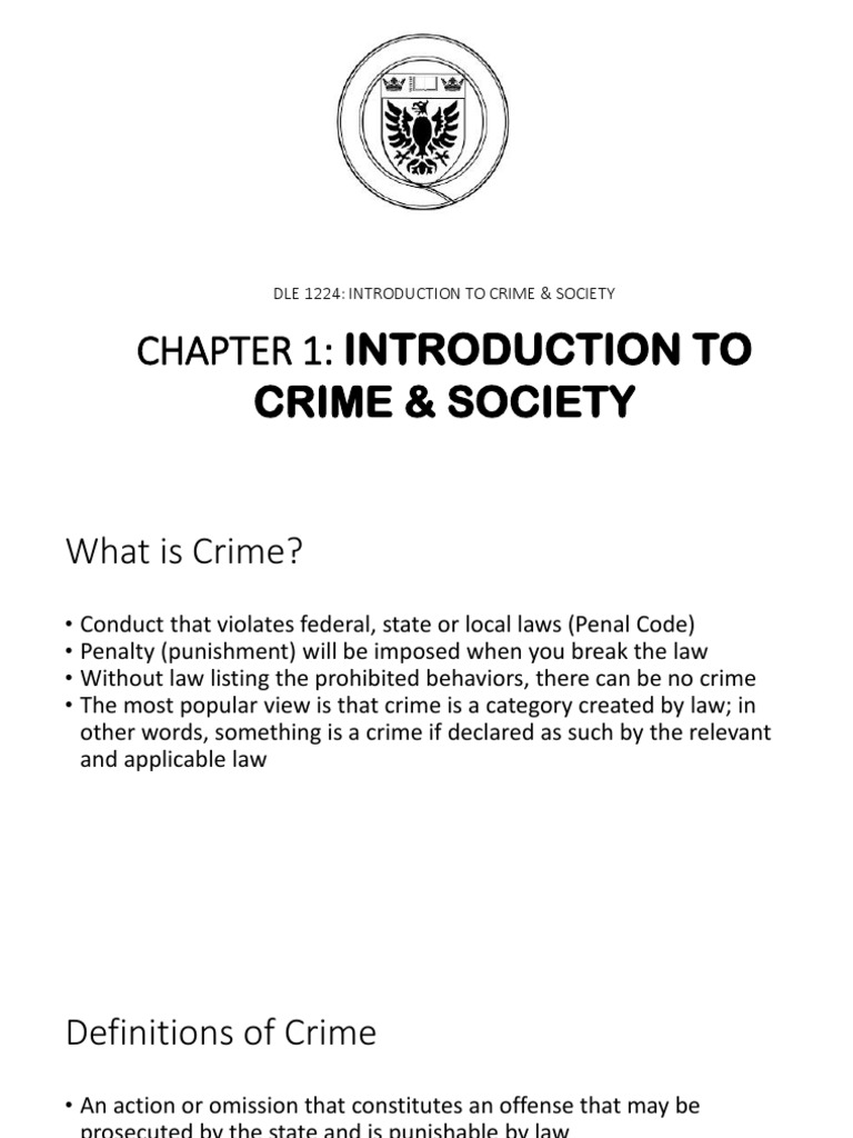 Introduction to Crime and Society | PDF | Mens Rea | Crime & Violence