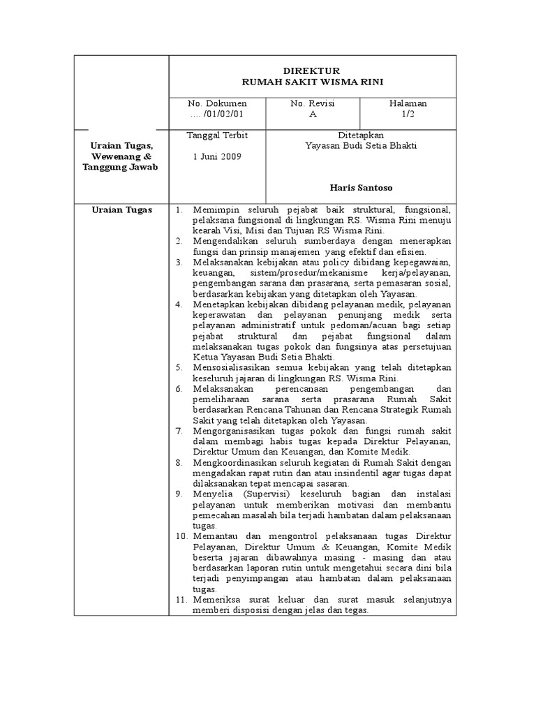 SOP Uraian Tugas WR | PDF