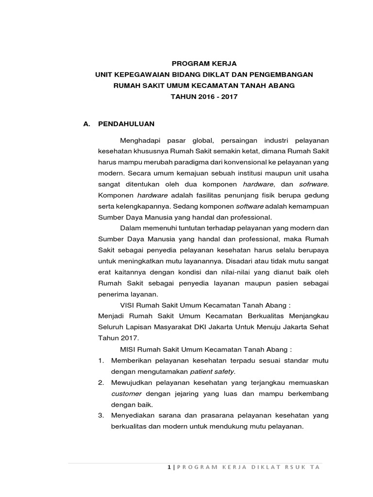 Program Kerja Diklat | PDF