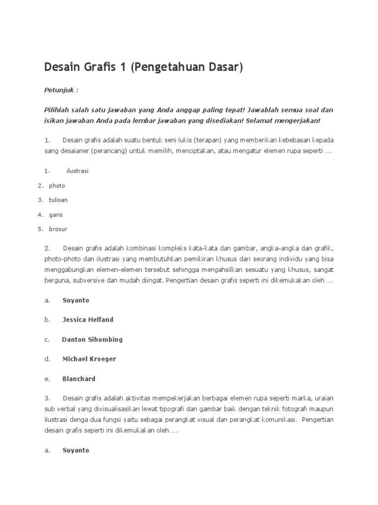Soal DGP Pilihan Ganda | PDF