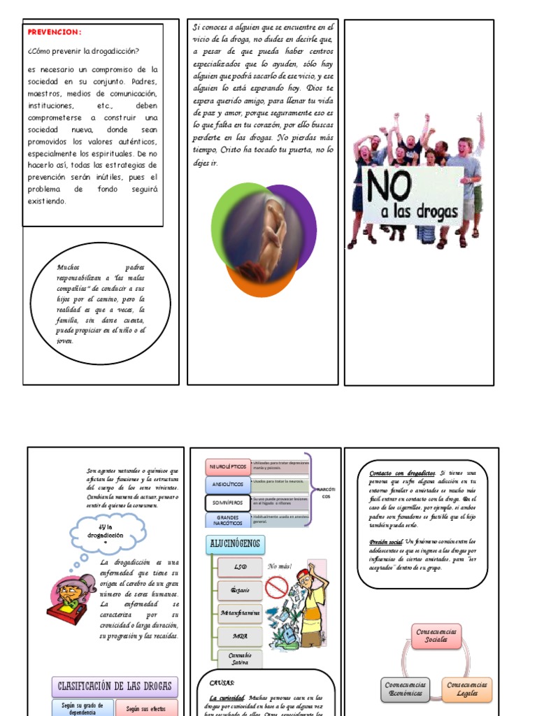 Triptico de Drogas | PDF | Drogas | La dependencia de sustancias