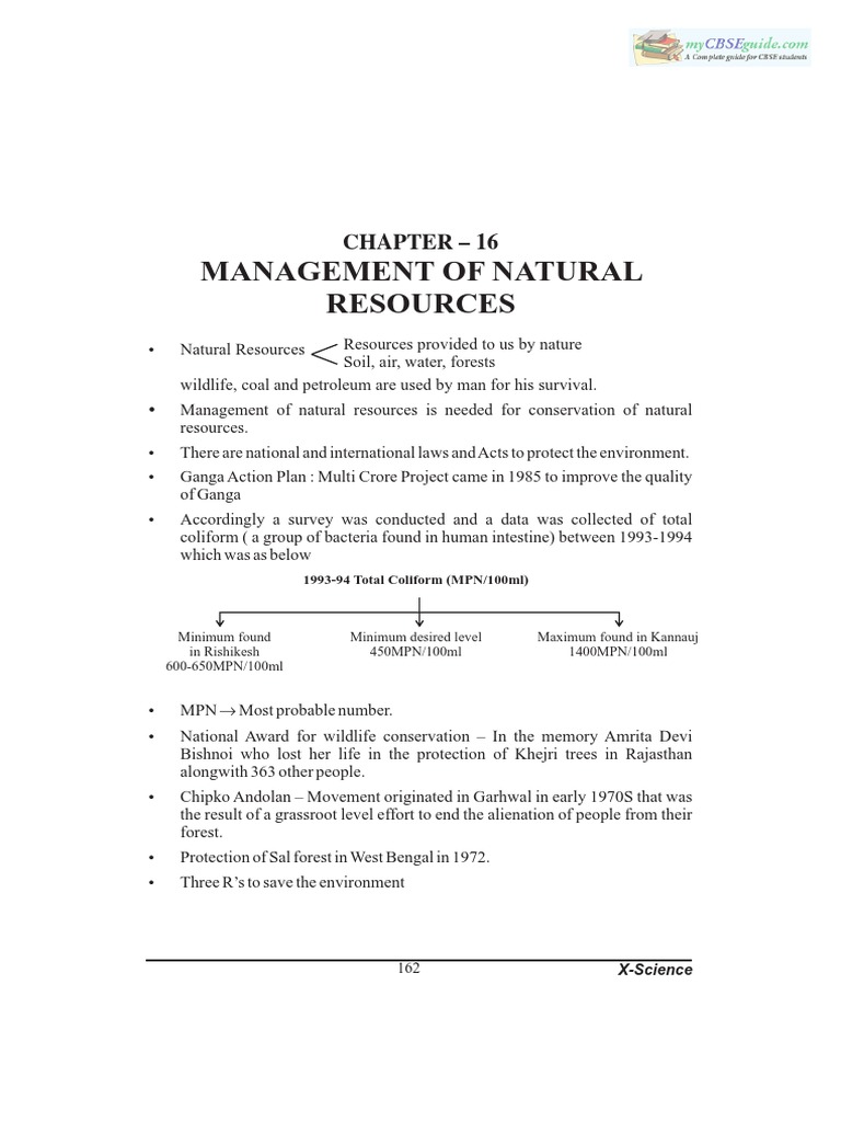 Management of Natural Resources: Chapter - 16 | PDF | Biodiversity ...