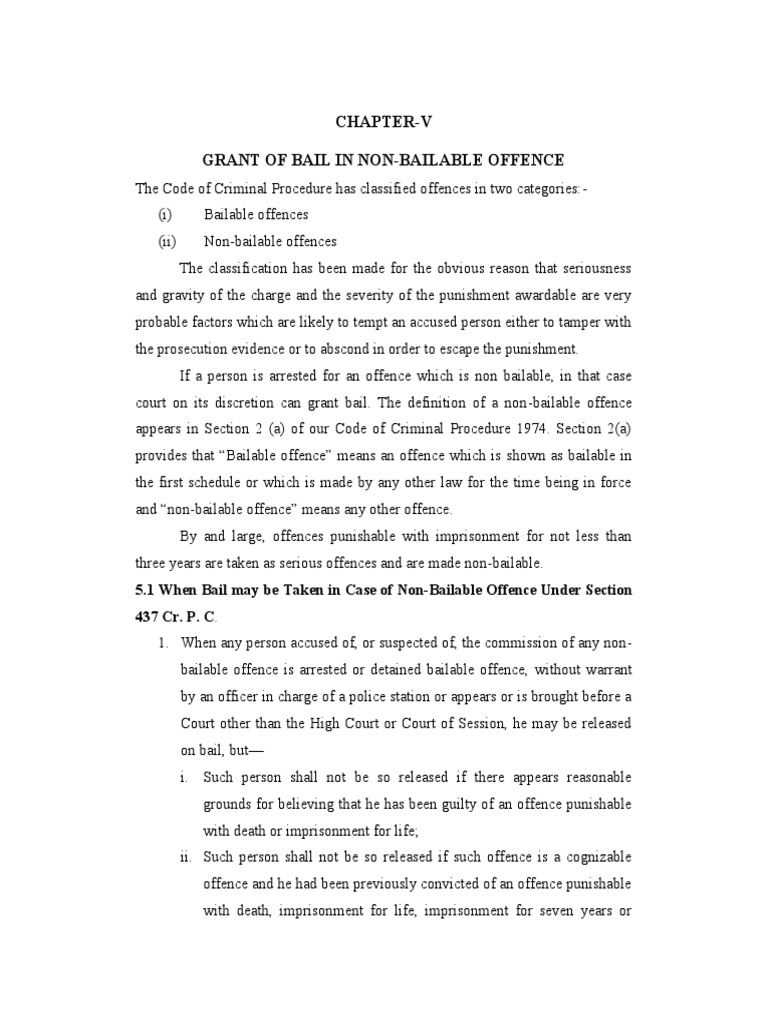 Grant of Bail in Non-Bailable Section PDF | PDF | Bail | Criminal ...