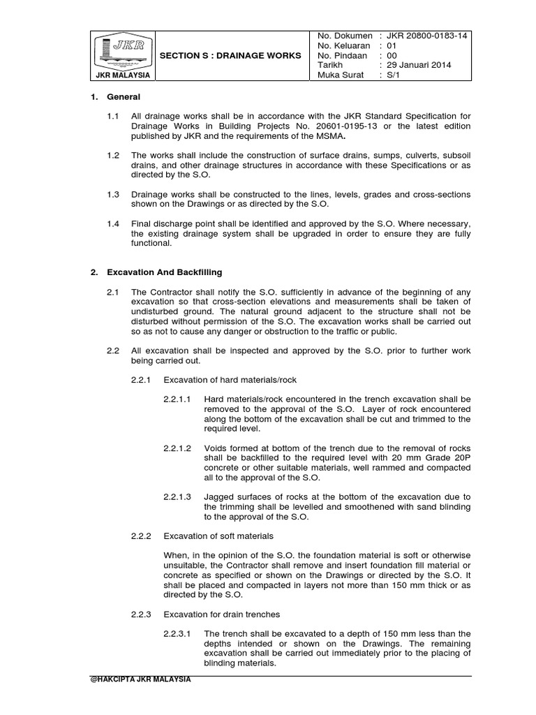 Section S Drainage | PDF | Drainage | Concrete